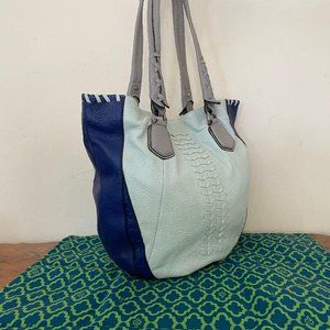 OR YANY | Bags | Yany Large Leather Handbag Tote Mint Dark Blue | Poshmark